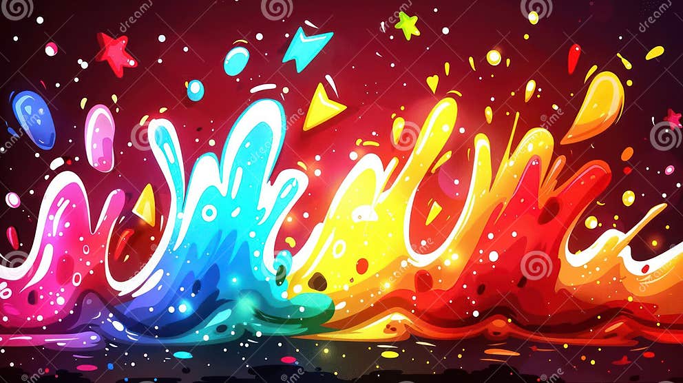 A Vibrant Splash of Colorful Paint, Creating a Dynamic and Energetic ...