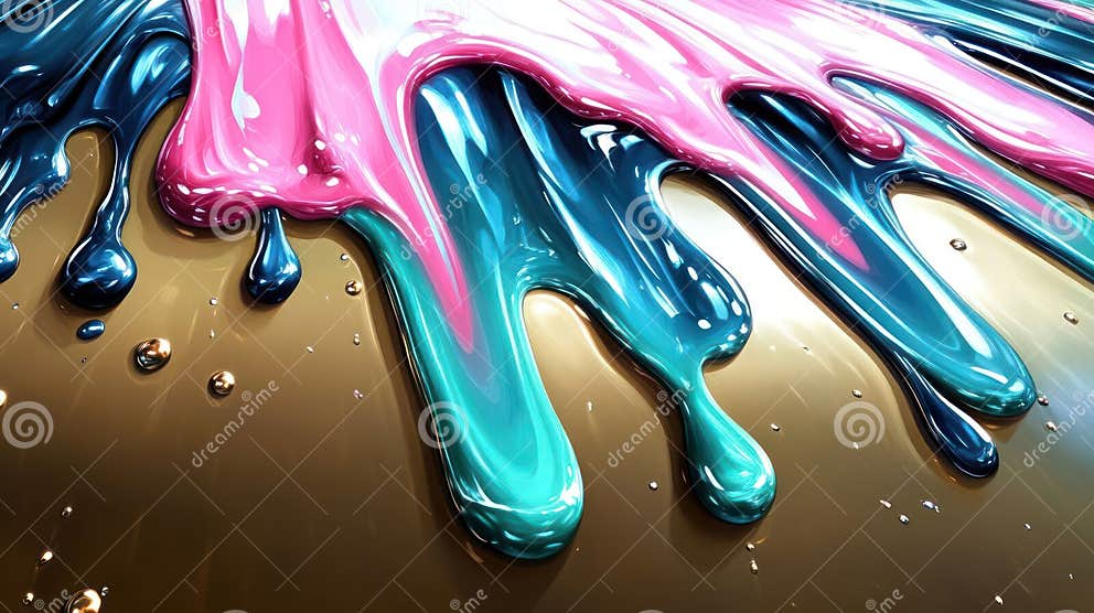 A Vibrant Splash of Colorful Paint Drips Artistically Over a Surface ...