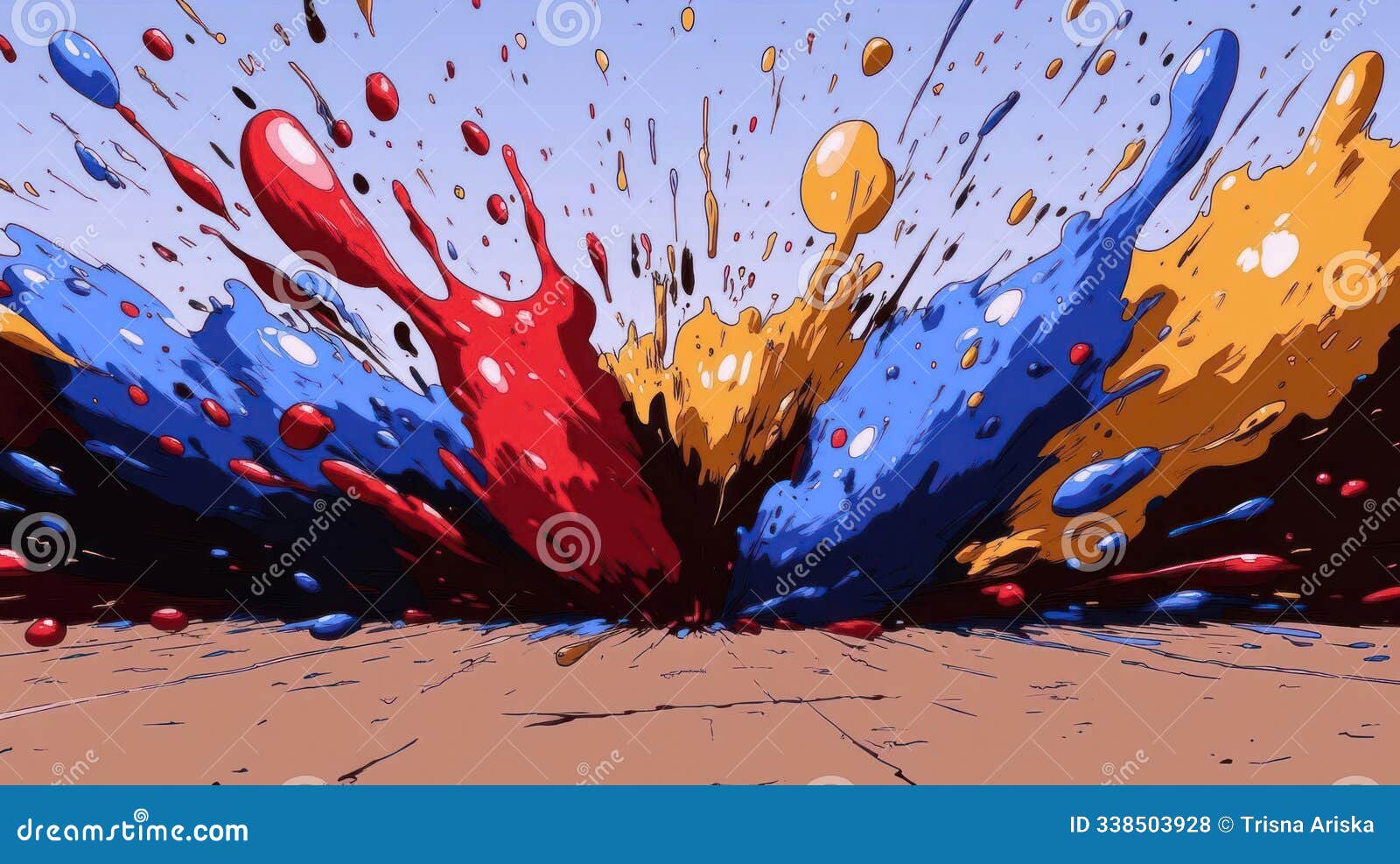 A Vibrant Splash of Colors in an Animated Style, Suggesting Creativity ...