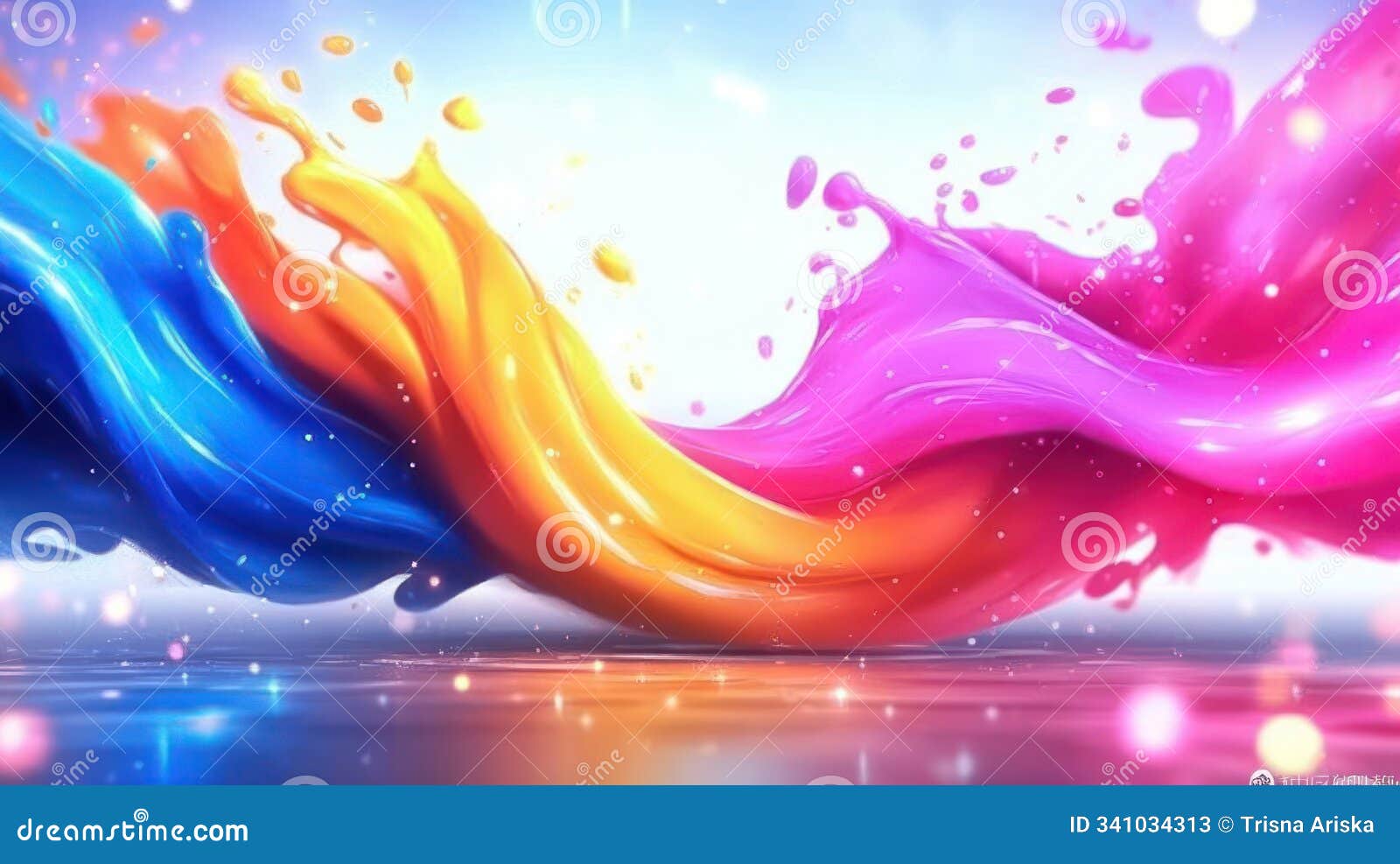 A Vibrant Splash of Colors Blending Together, Creating an Artistic and ...