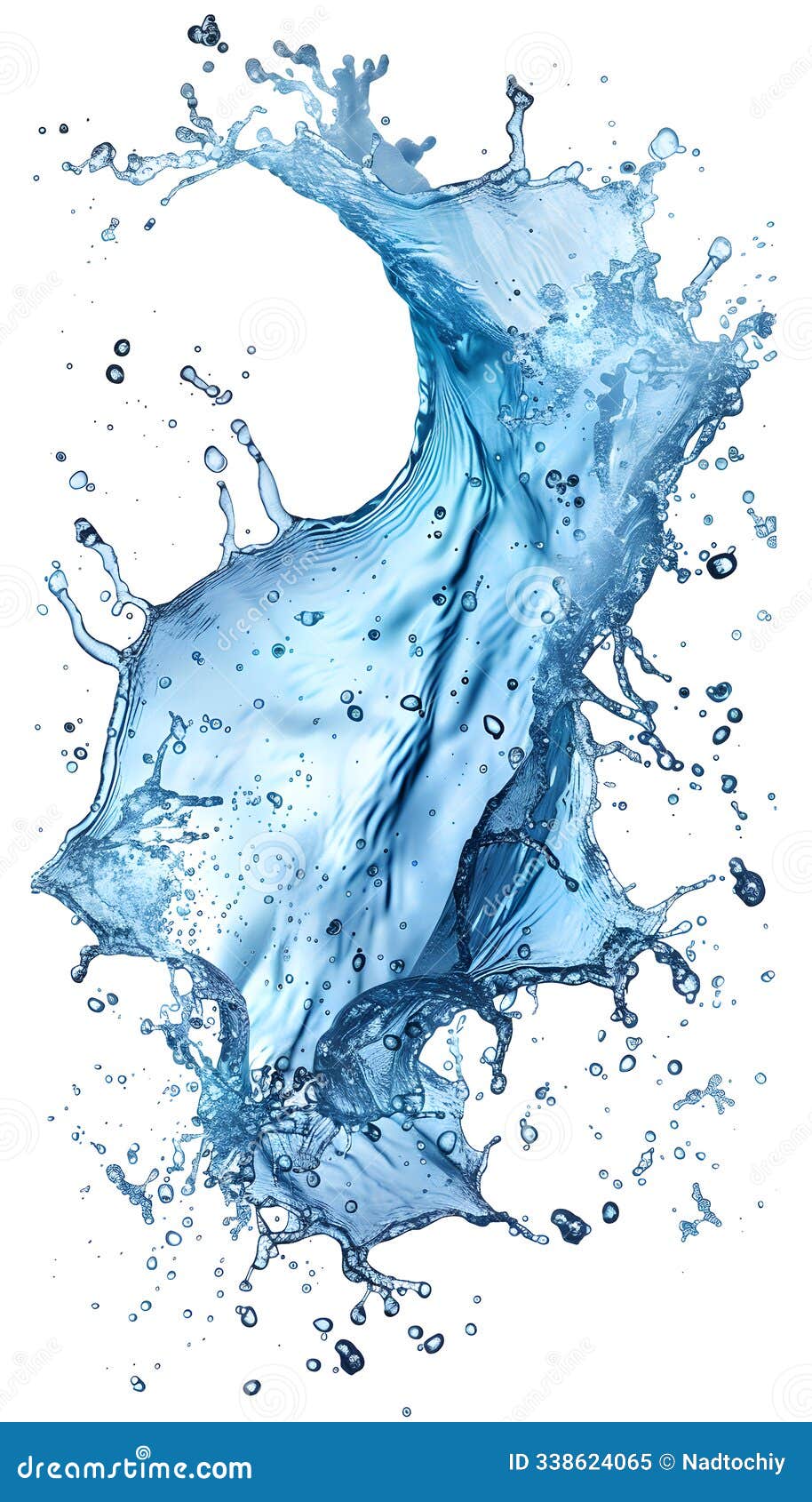 Art Painting of Electric Blue Water Splash on White Background Stock ...