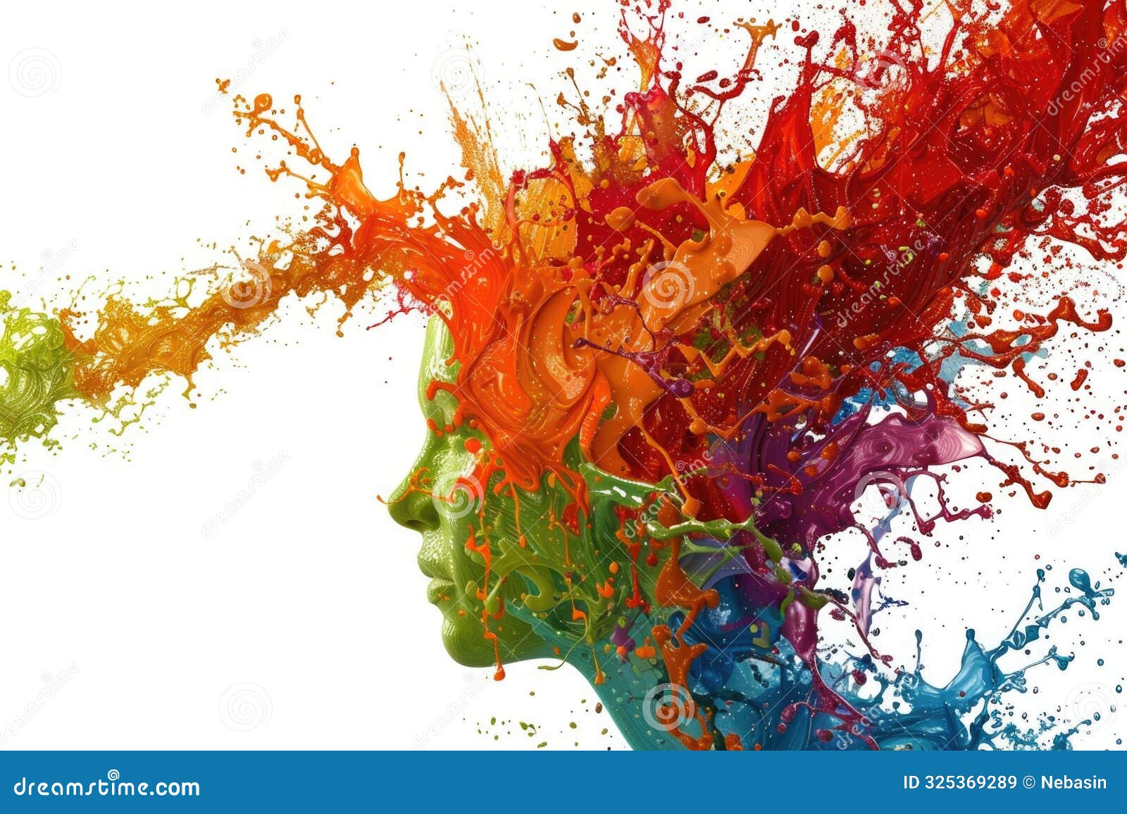 A Vibrant Splash of Rainbow-colored Paint Explodes Outward, Forming the ...