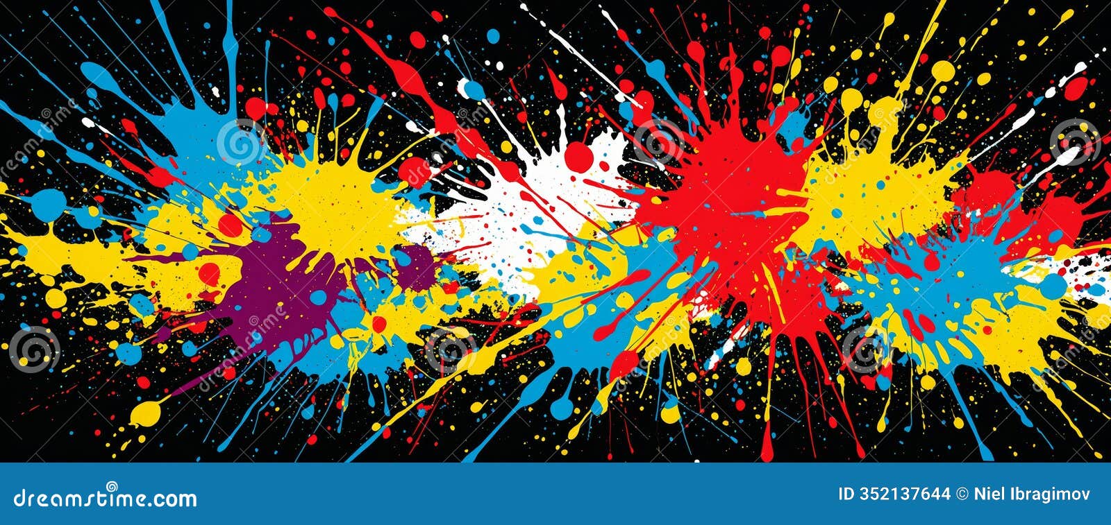Vibrant Splatter Paint Explosion on Black Background Stock Photo ...