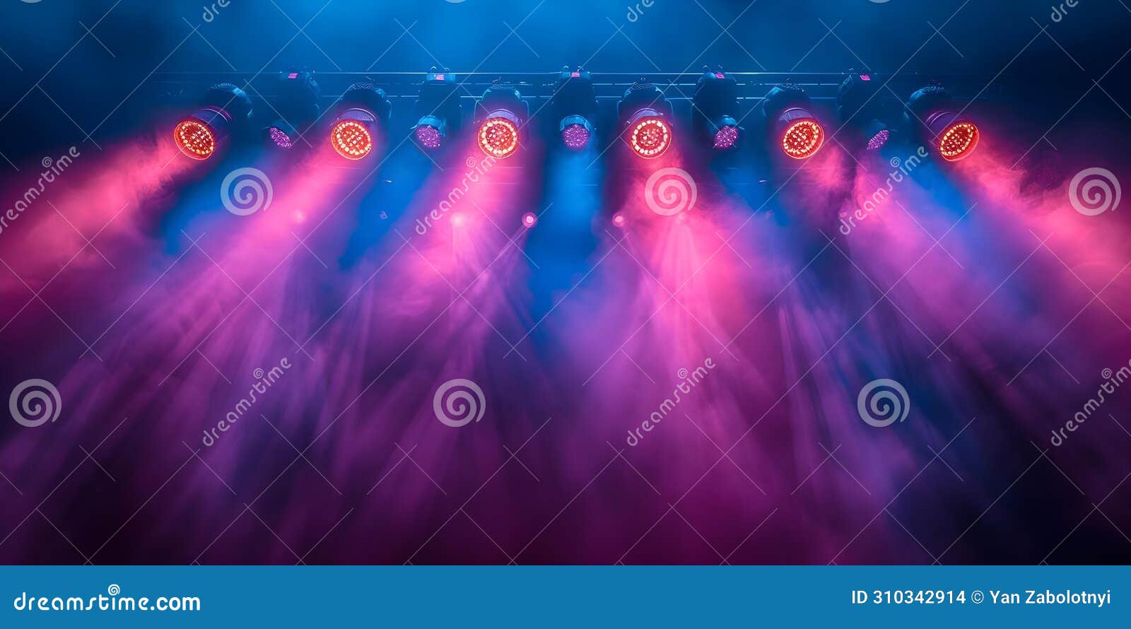 Vibrant Spotlights Create an Abstract Concert Lighting Backdrop Full of ...