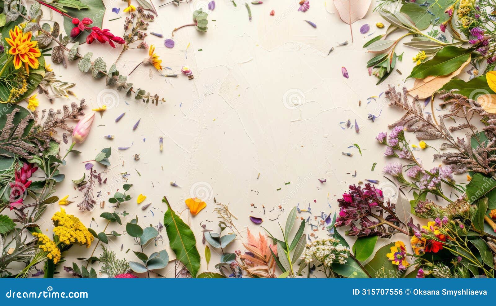 Vibrant Spring Bloom Frame on White Background Stock Photo - Image of ...