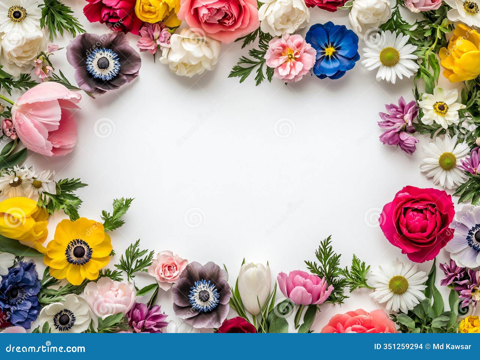 Vibrant Spring Flower Frame Border Background High Quality Image Stock ...