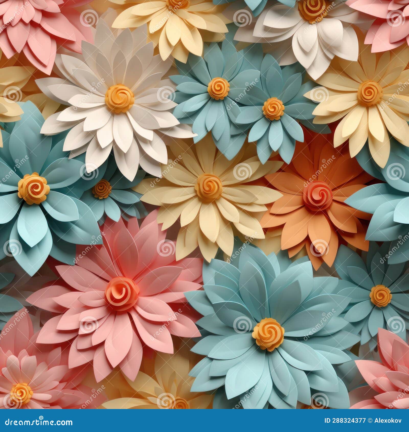 Vibrant Spring Flowers Seamless Pattern AI Generated Stock Illustration ...