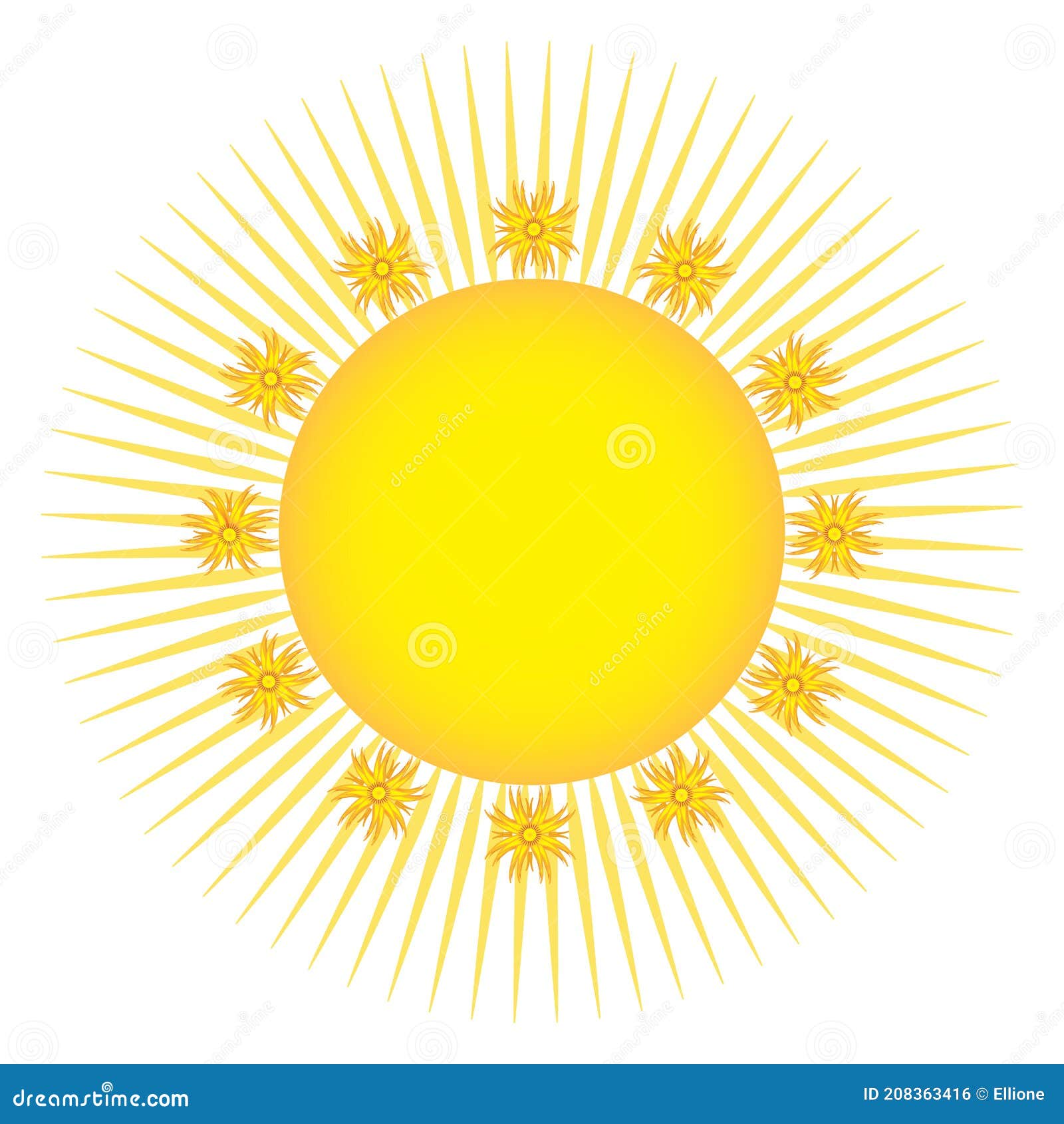 Vibrant Spring and Summer Sun, Frame is Also Possible for Text. Stock ...