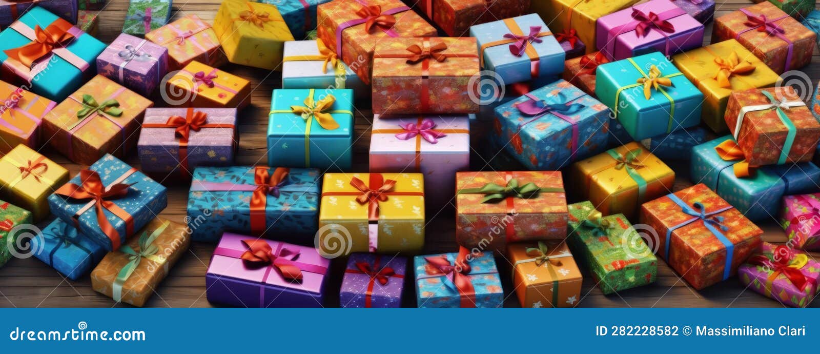 A Vibrant Stack of Beautifully Wrapped Gift Boxes in Various Sizes and ...
