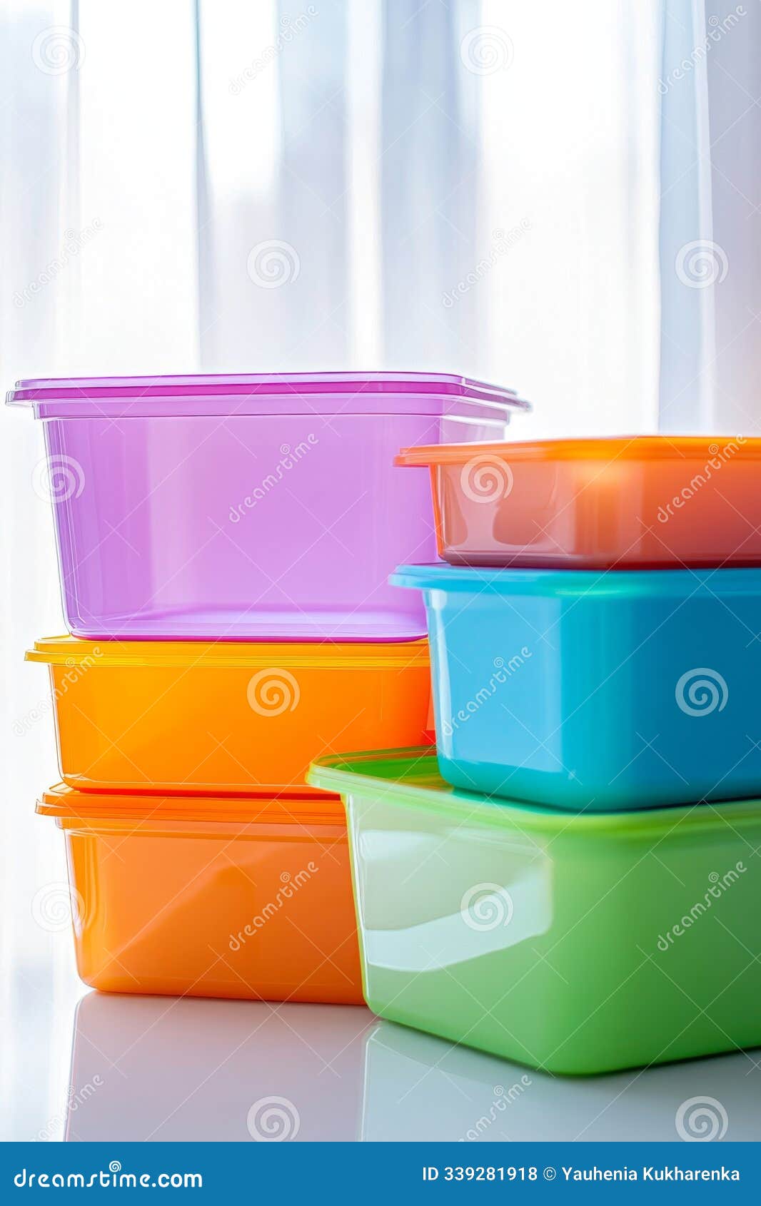 Vibrant Stackable Plastic Containers Stock Illustration - Illustration ...