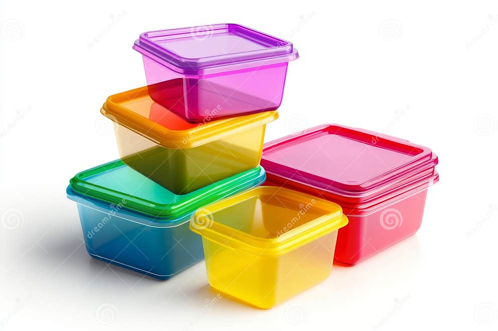 Vibrant Stackable Storage Containers Stock Illustration - Illustration ...