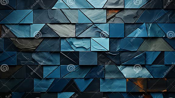 Vibrant Stacked Triangles Create Dynamic Pattern on Blue Background ...