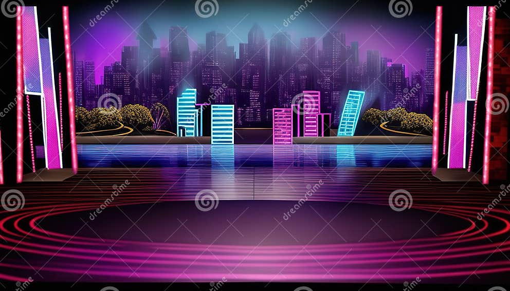 Vibrant Stage Backdrop for Auditions, Made with Generative AI Stock ...