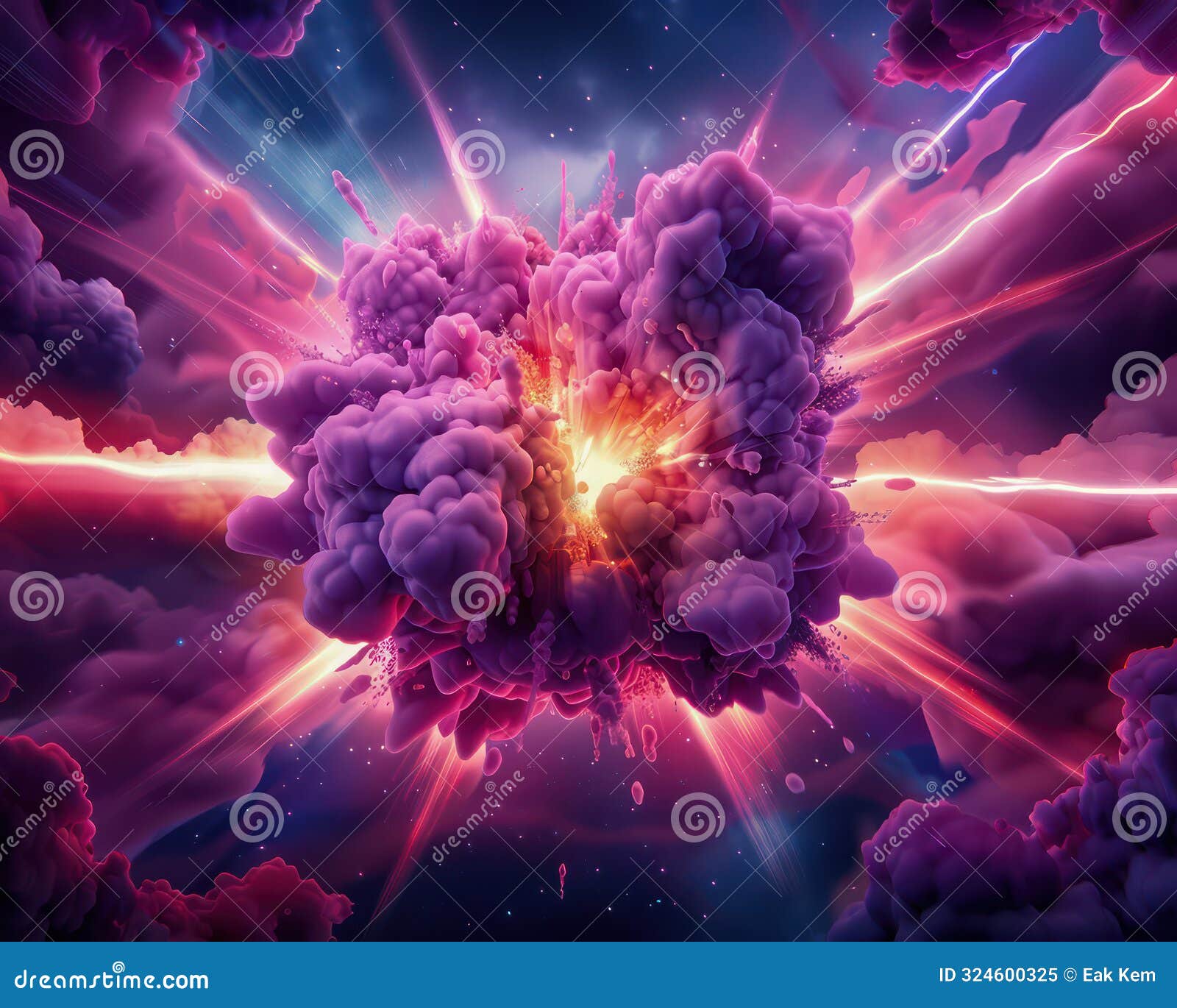 Vibrant Stage Light Explosion with Rockstar Performing on Stage, Epic ...