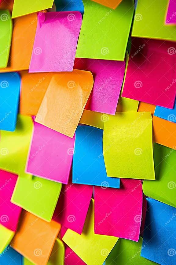 Vibrant Sticky Notes on Whiteboard Capture Creative Collaborative ...