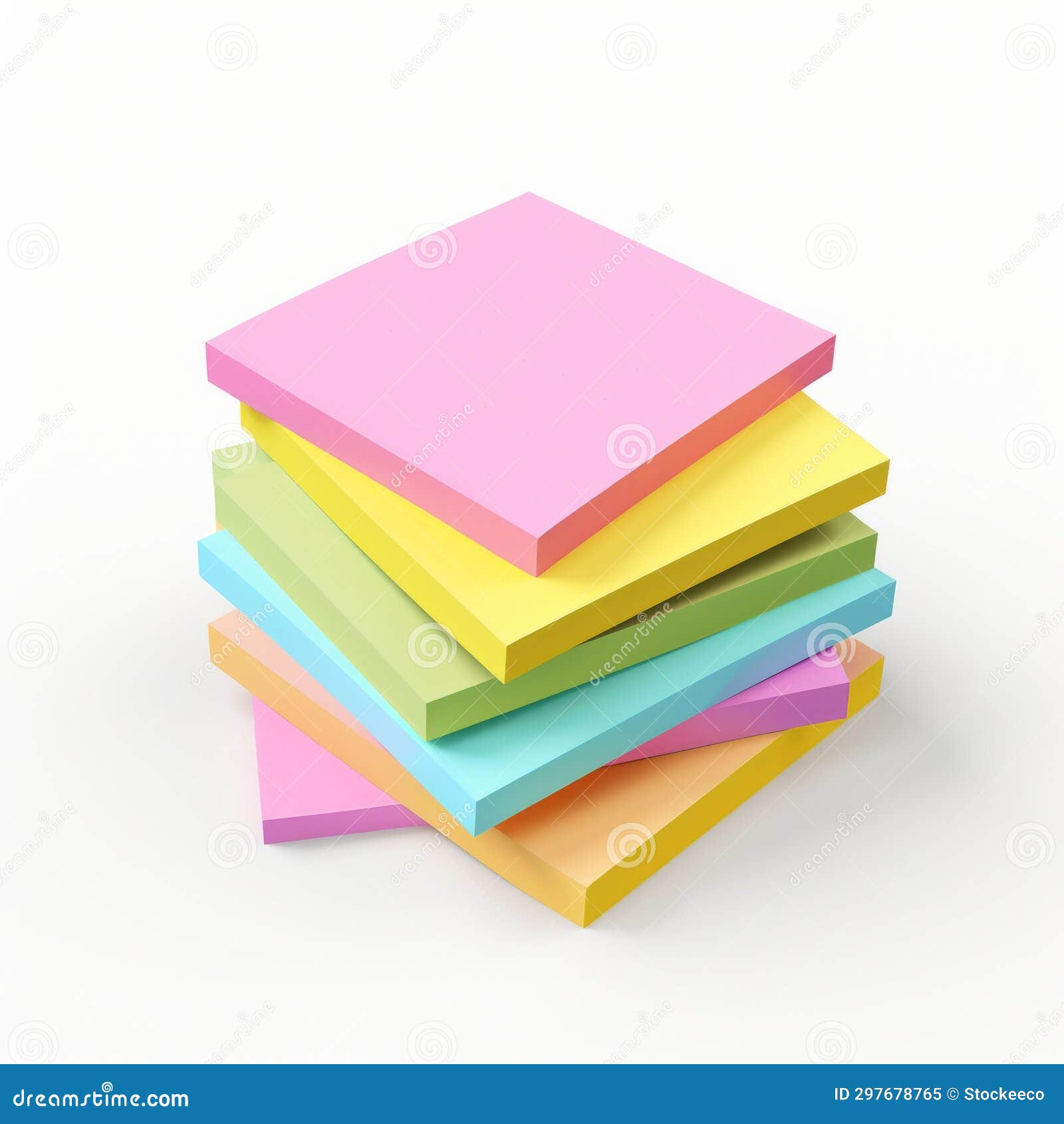 Vibrant Sticky Pad Notes in Physically Based Rendering Style Stock ...