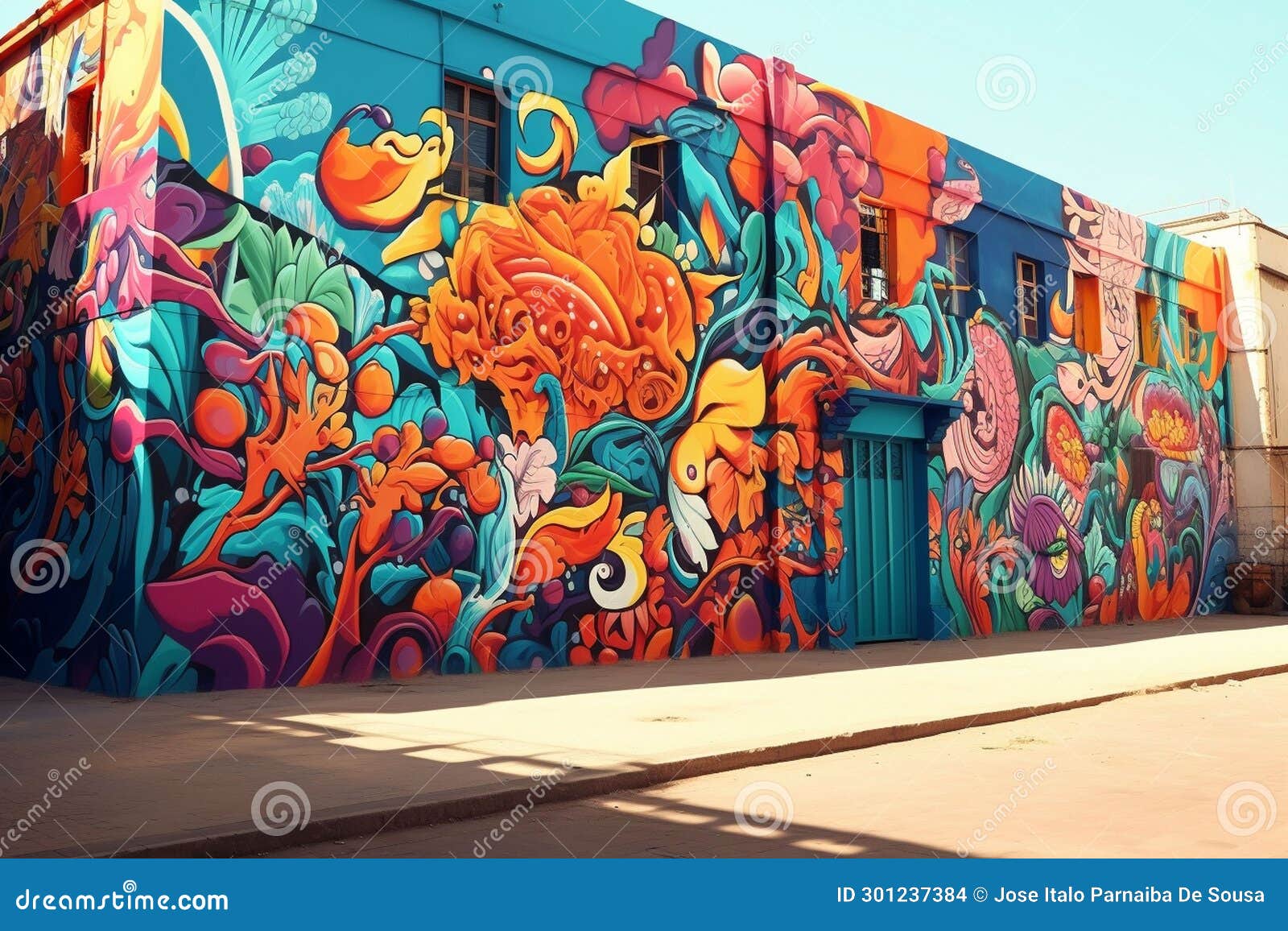 Vibrant Street Art Portraying Arabic Language Stock Illustration ...