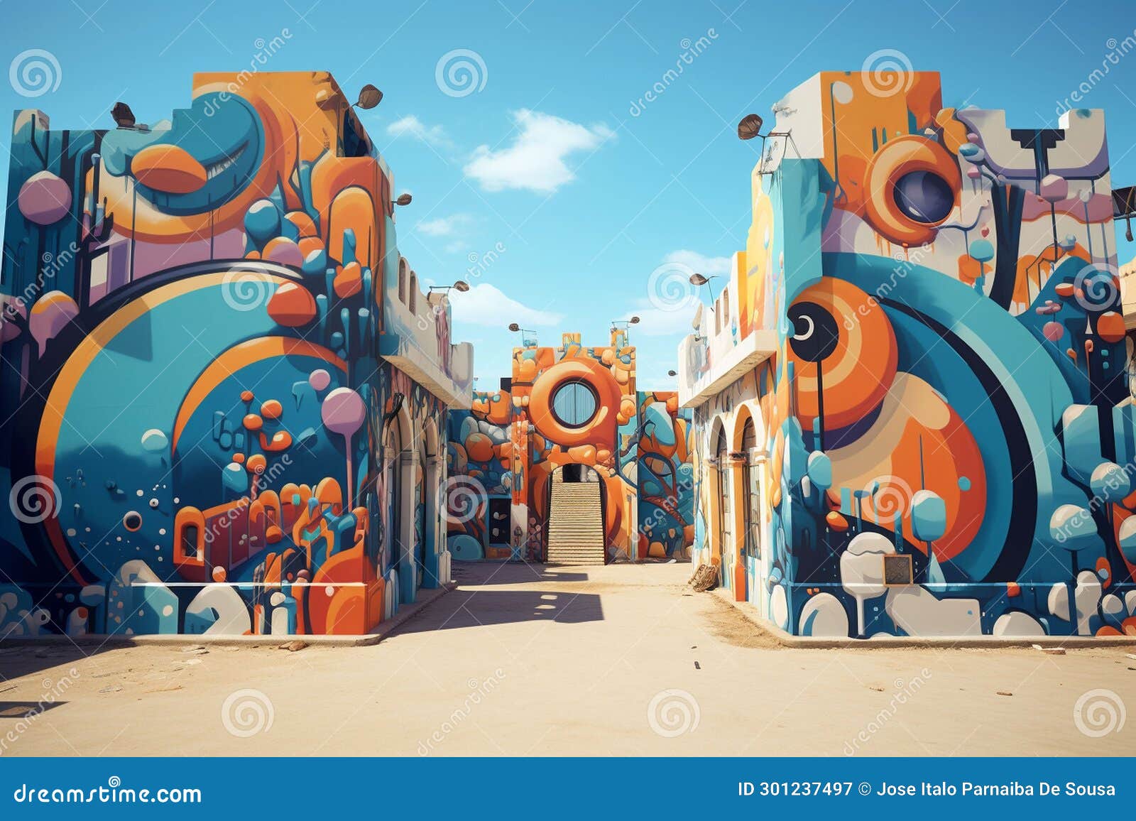 Vibrant Street Art Portraying Arabic Language Stock Illustration ...