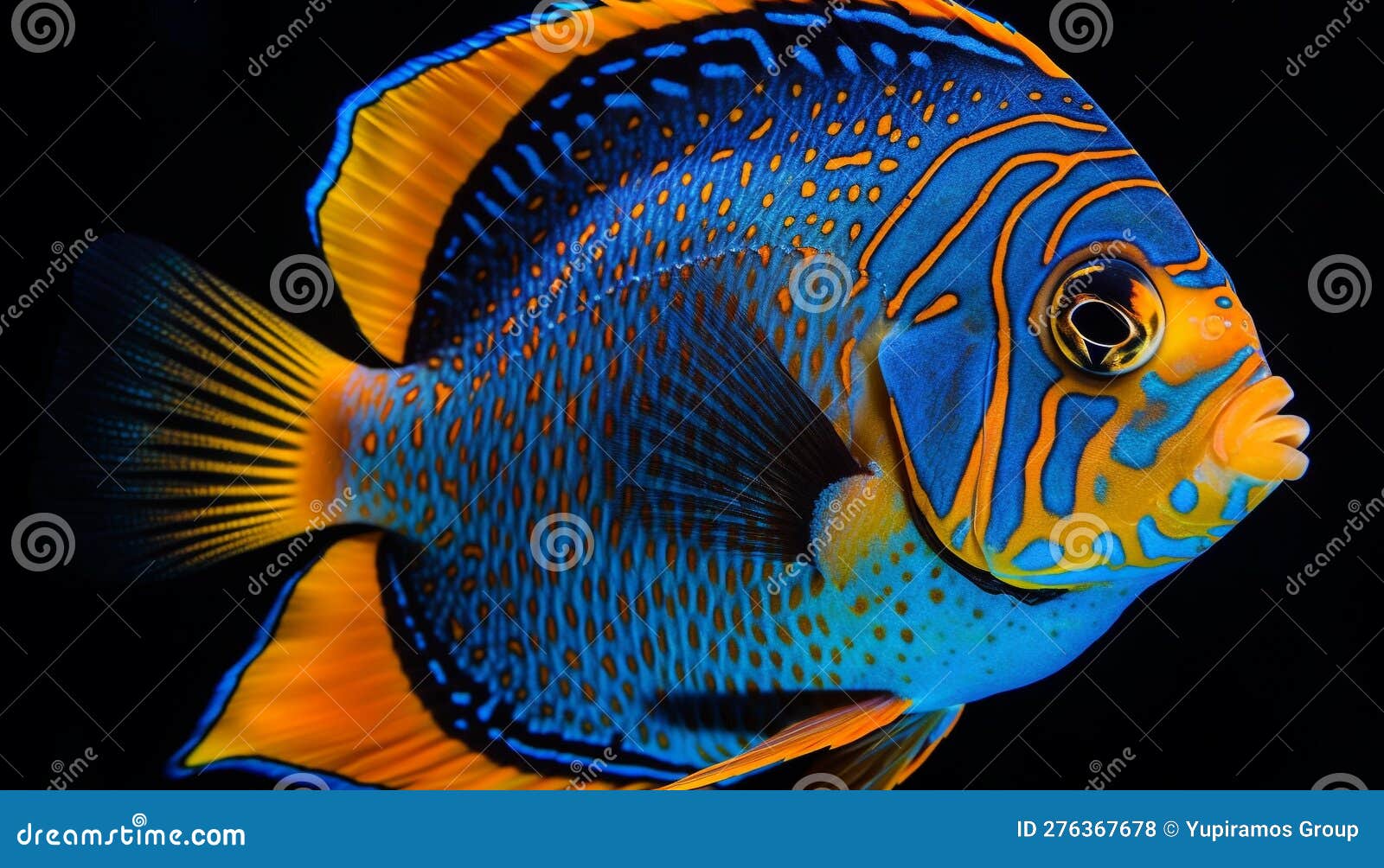 Vibrant Striped Clown Fish Swimming in Reef Generated by AI Stock Photo ...