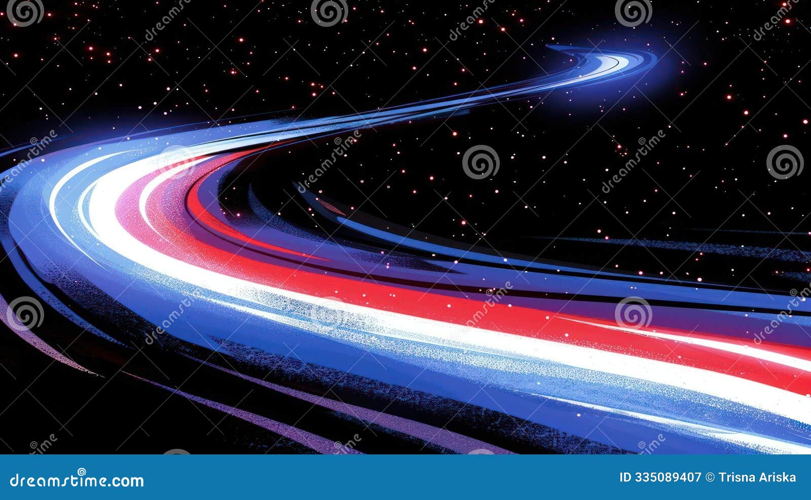 A Vibrant, Stylized Depiction of a Cosmic Pathway through Space Stock ...