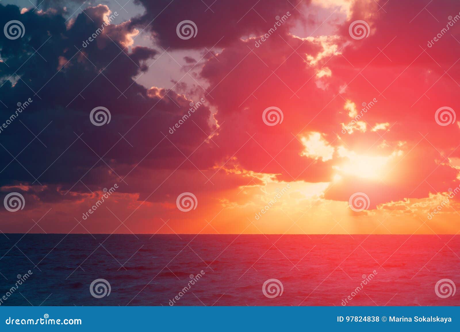 Vibrant sunset sky clouds stock photo. Image of sunrise - 97824838
