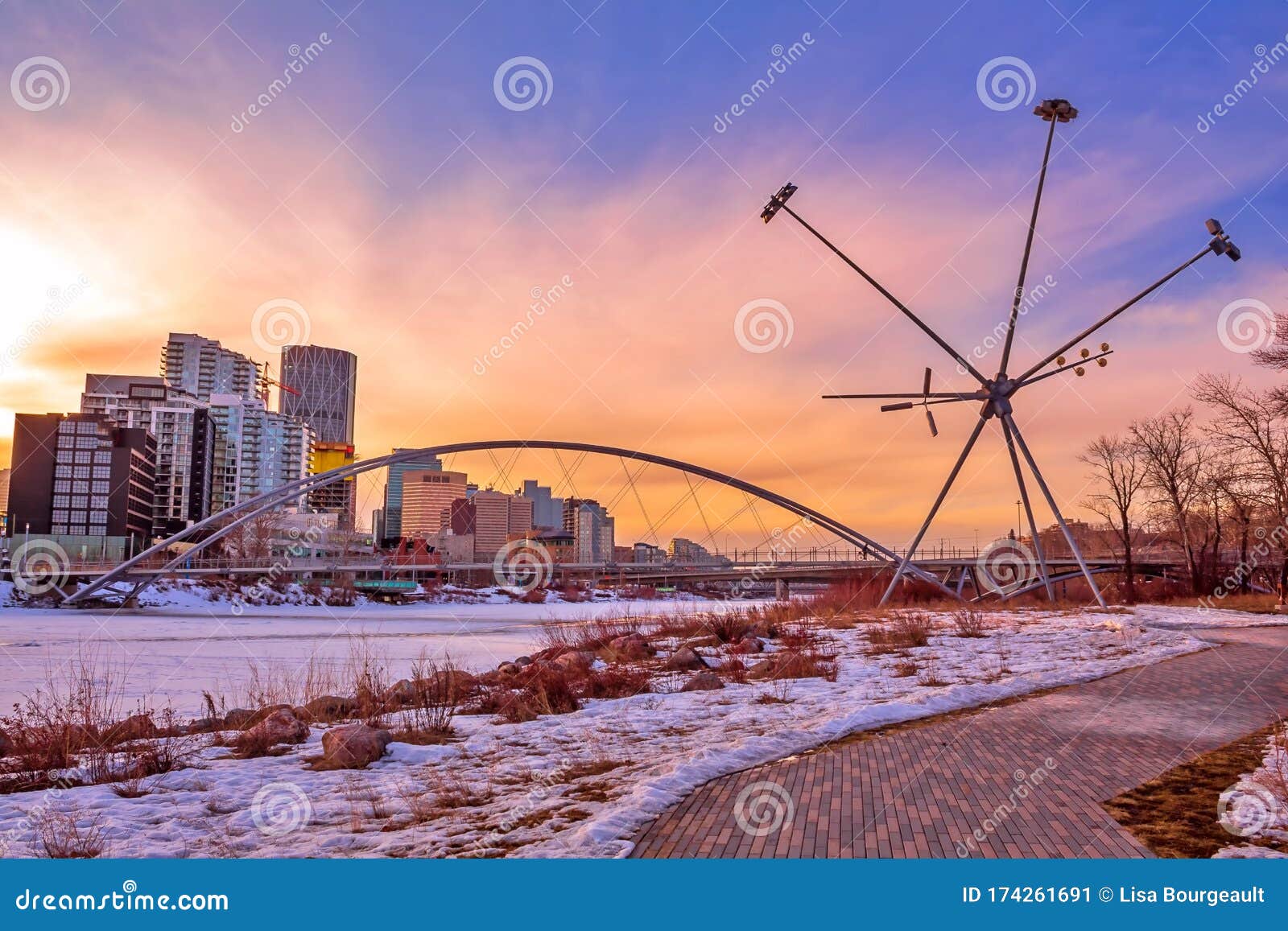 Colorful Sunset Sky Over Downtown Calgary Editorial Photo - Image of ...