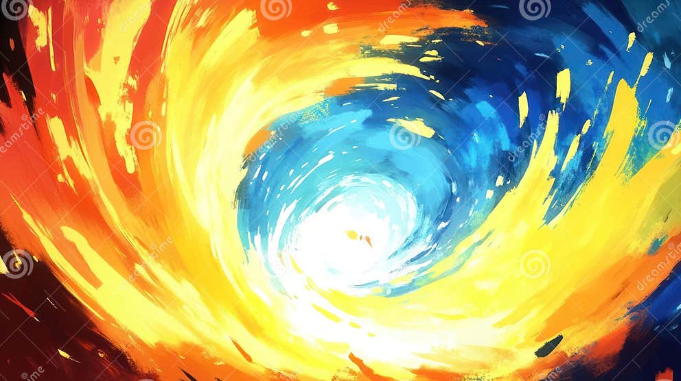 A Vibrant Swirl of Colors Creating a Dynamic Vortex Effect Stock ...