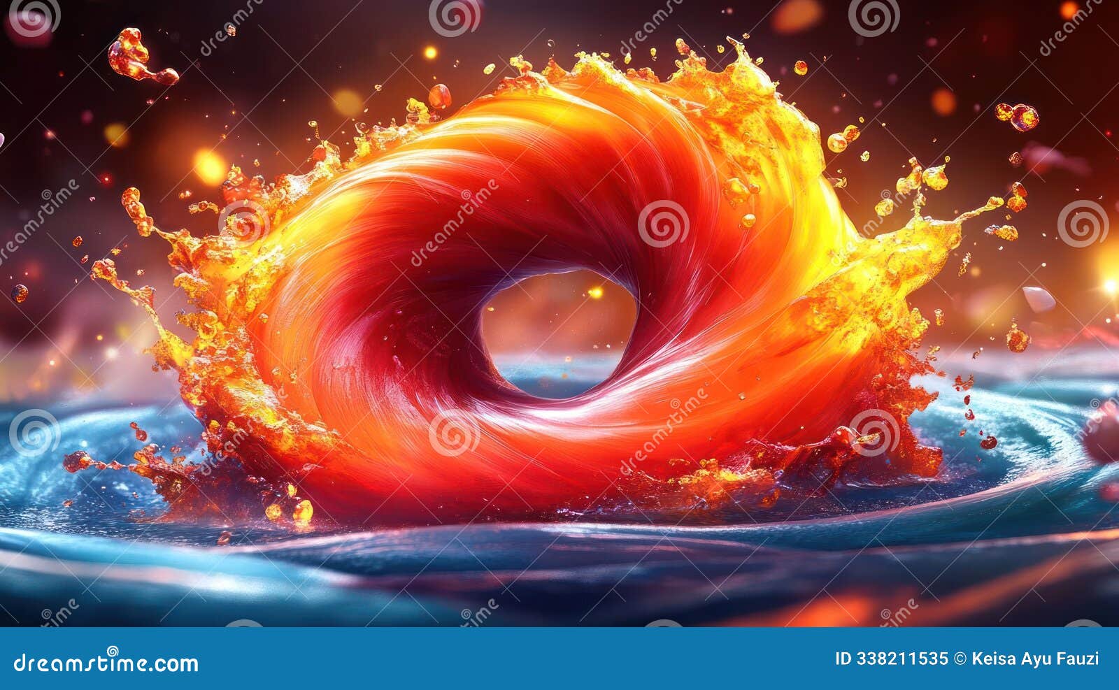 A Vibrant Swirl of Fire and Water, Creating an Eye-catching Visual ...