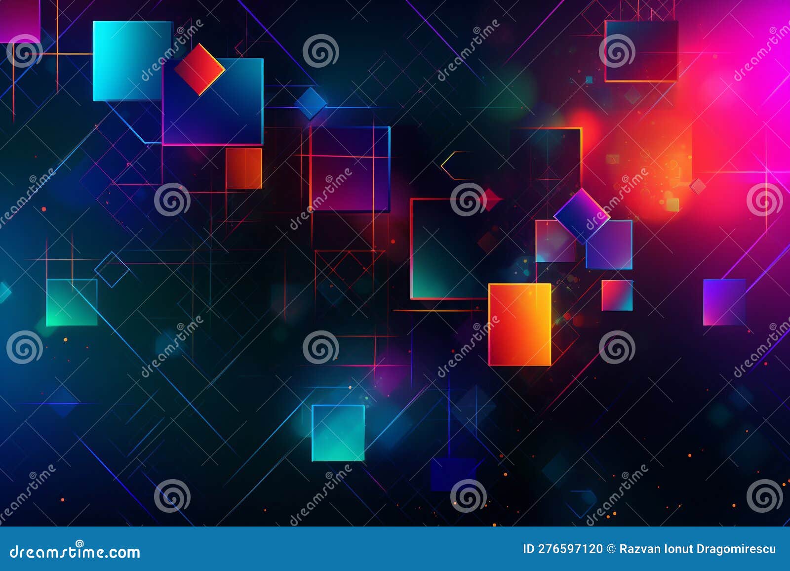 Vibrant Tech Background with Artistic Digital Elements and Shapes ...
