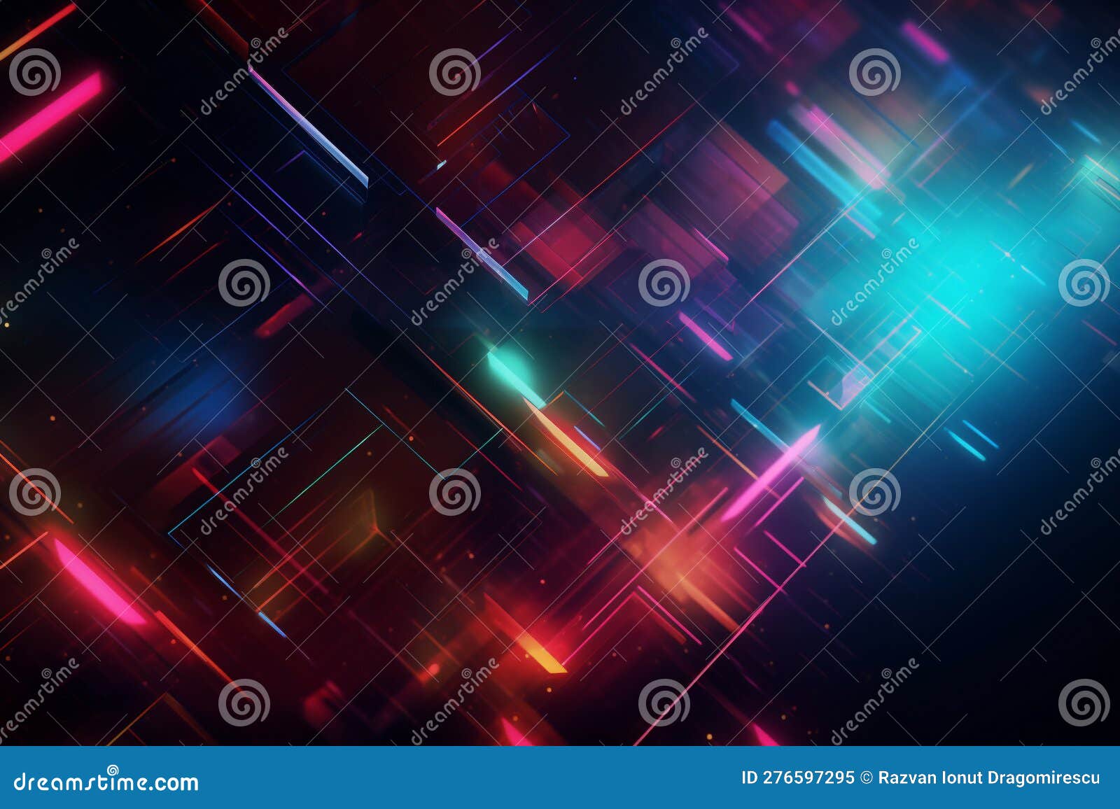 Vibrant Tech Background with Artistic Digital Elements and Shapes ...