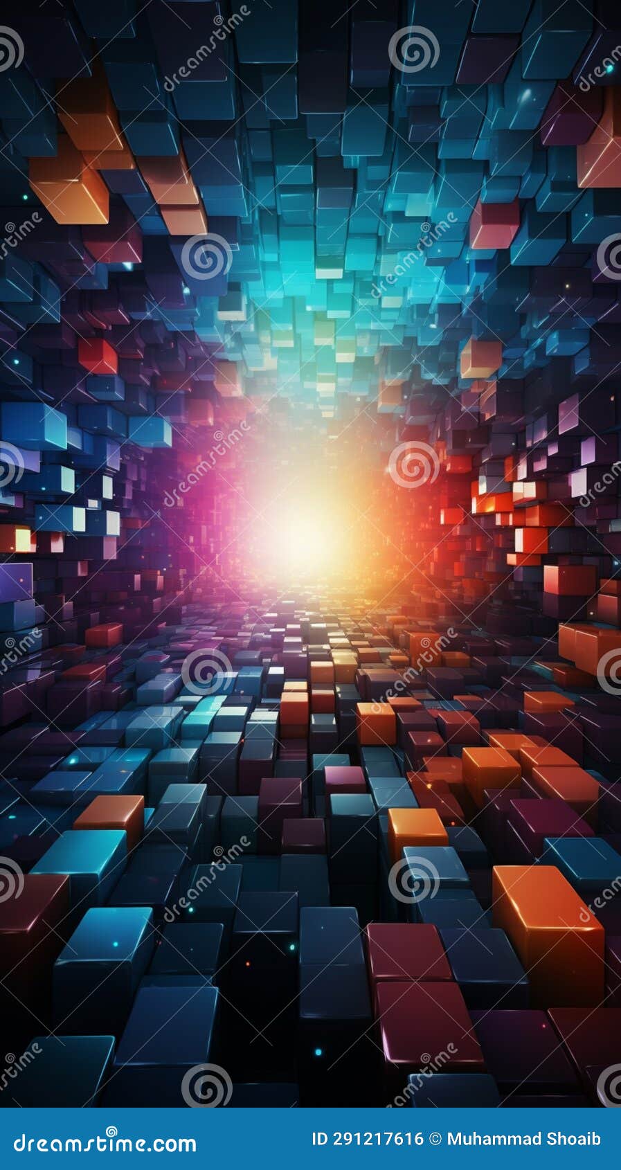 Vibrant Tech Concept Abstract Communication Background with Cartoonish ...