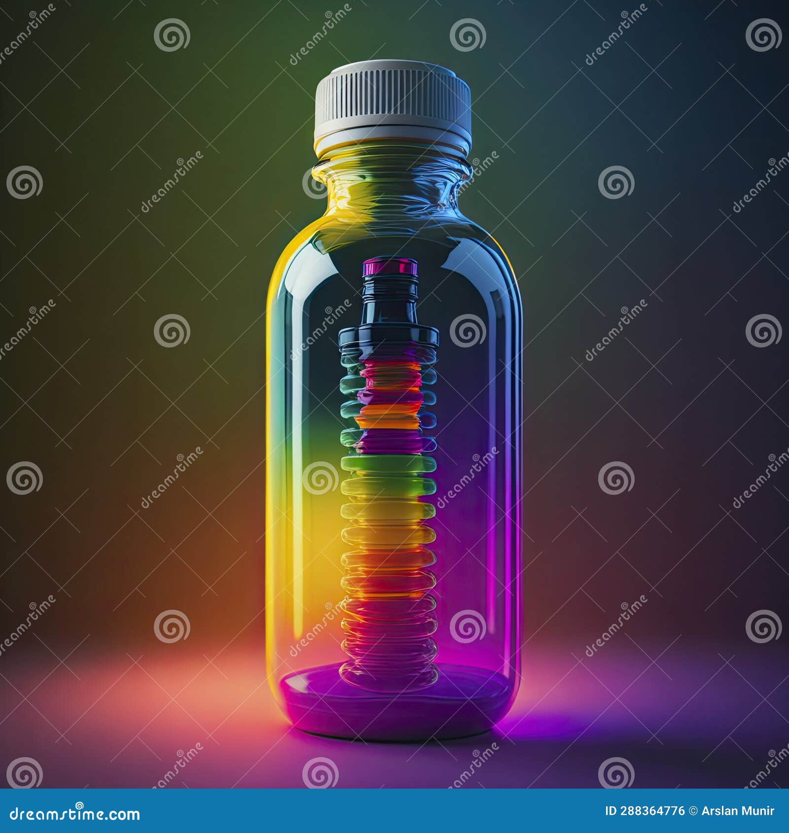 A Vibrant, Technicolor Bottle of Supplements, Surrounded by a Halo of ...