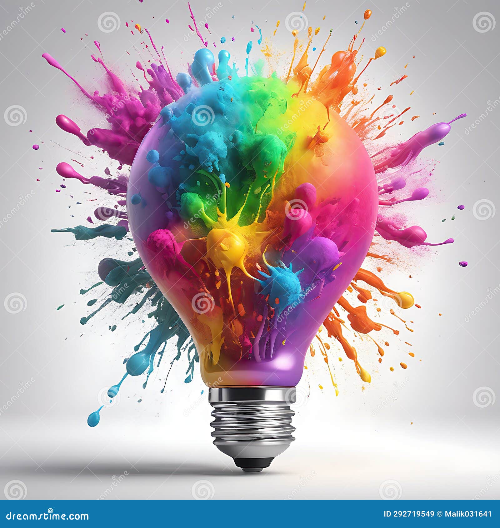 A Vibrant, Technicolor Lightbulb Exploding in a Shower of Rainbow-hued ...