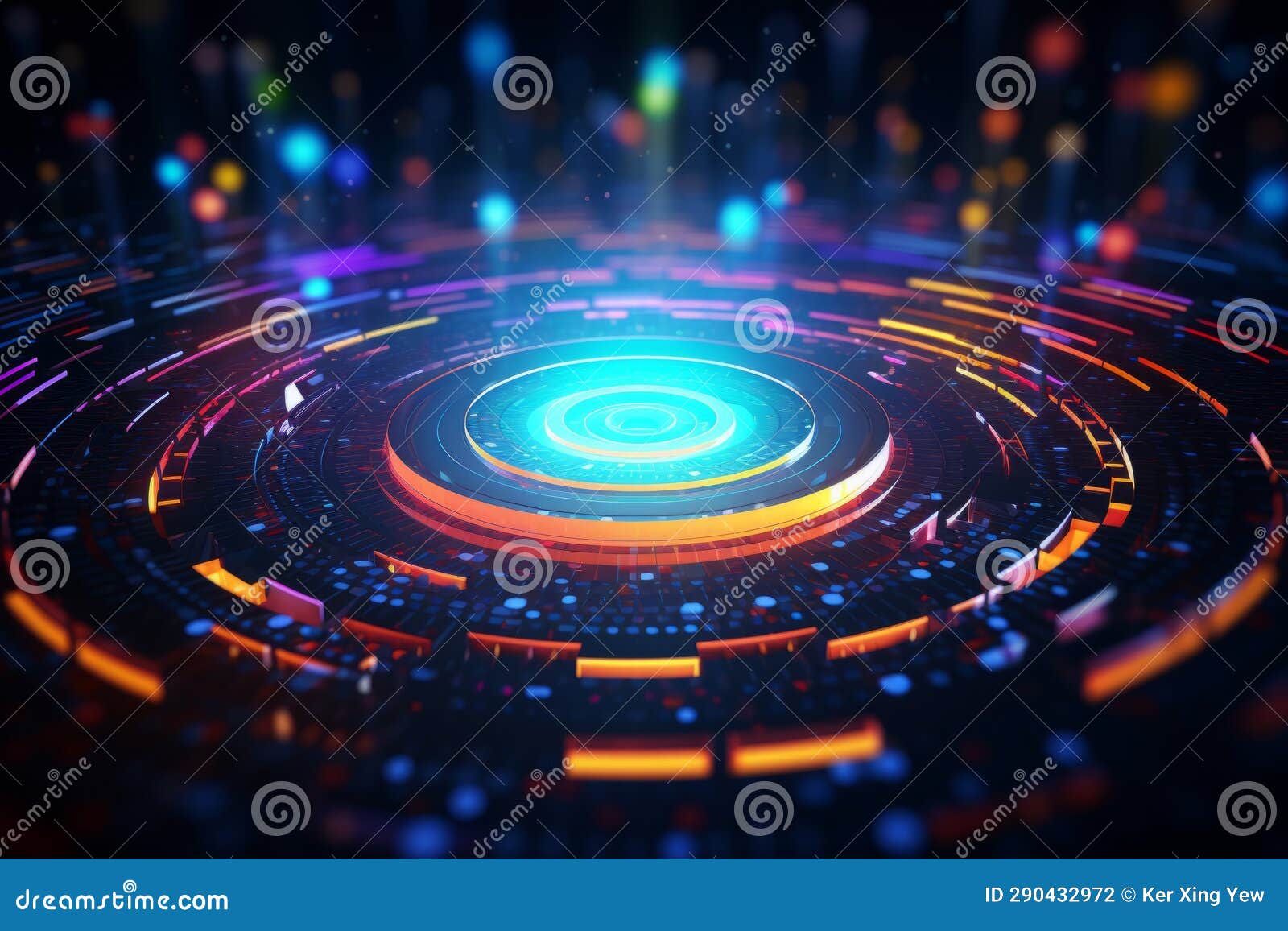 Vibrant Technology Concept with Circles Stock Illustration ...