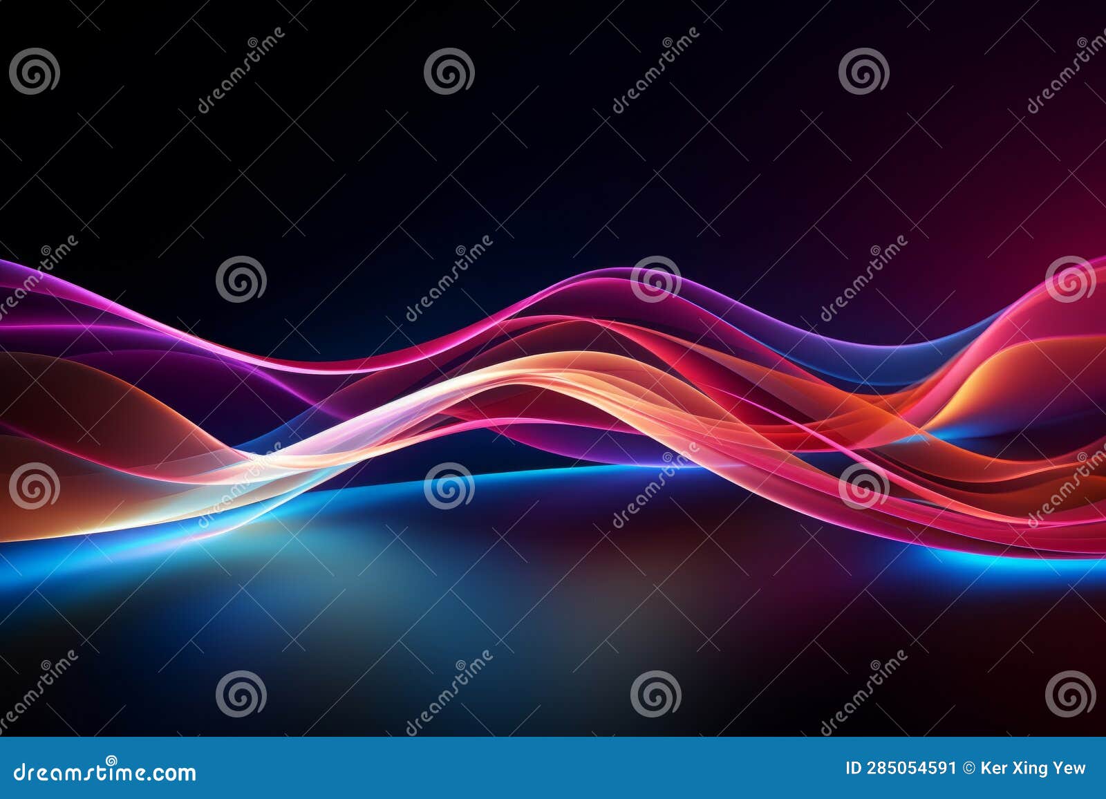 Vibrant Technology Concept with Flowing Lines Stock Illustration ...