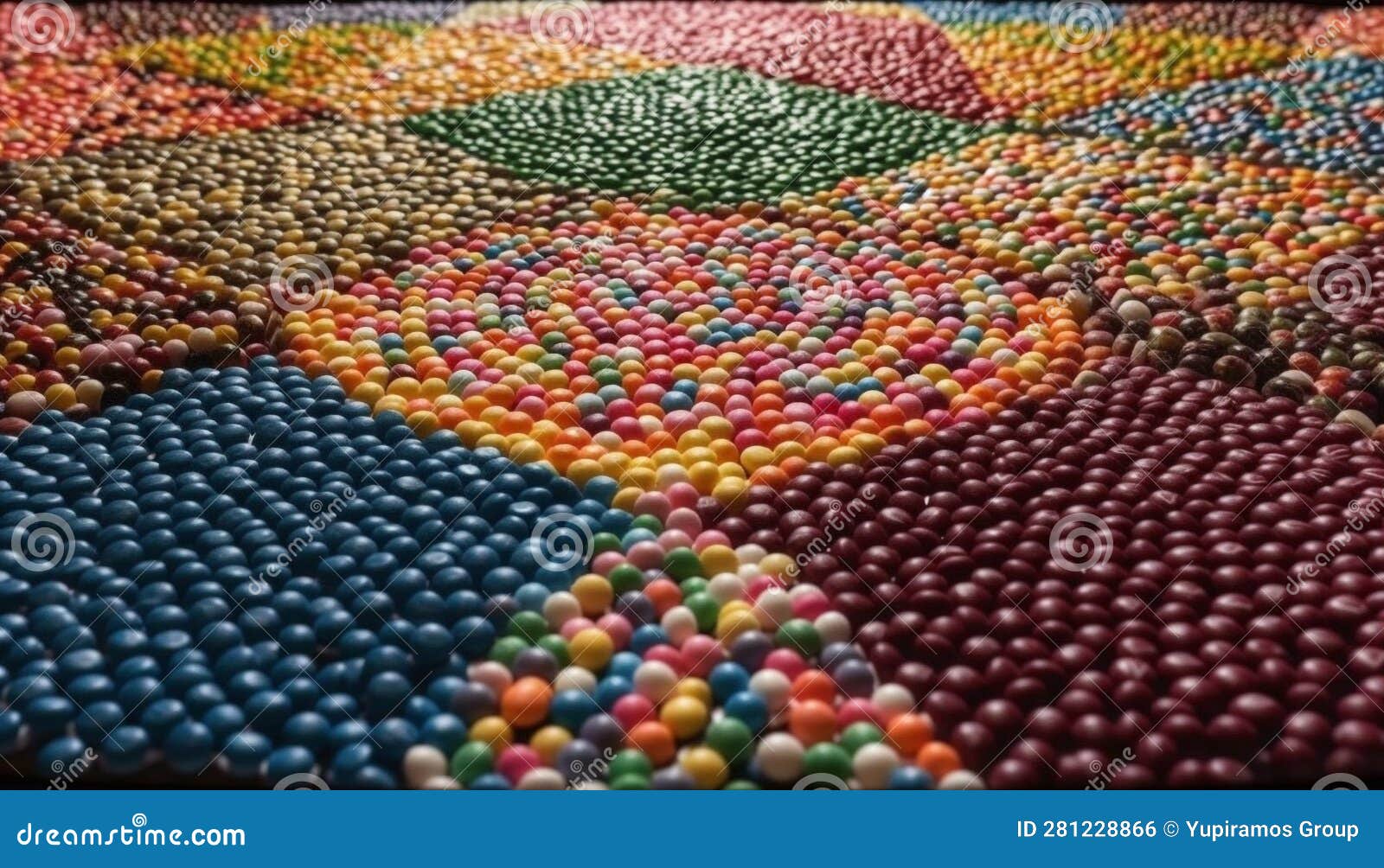 A Vibrant, Textured Heap of Candy Spheres in Multi Colored Patterns ...