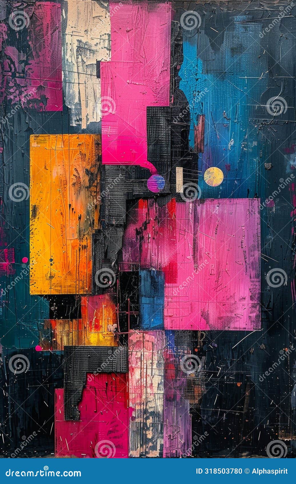 Vibrant and Textured Modern Abstract Painting Captured in ...