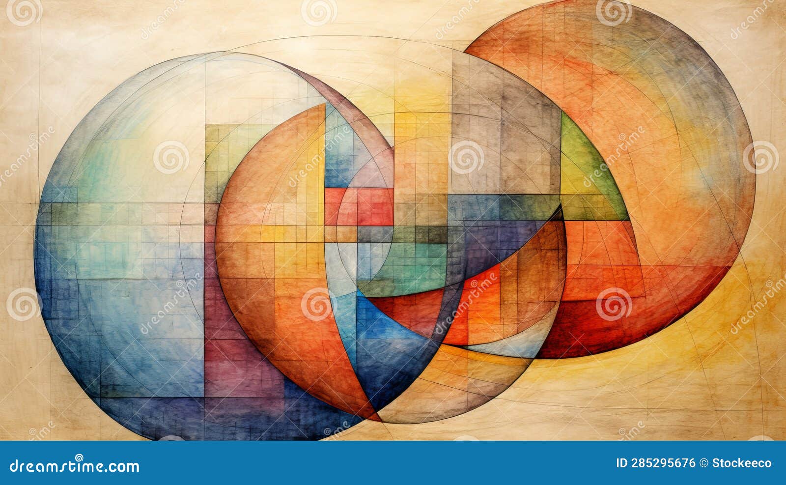 Realization: a Modern Art Piece on Papyrus Stock Illustration ...