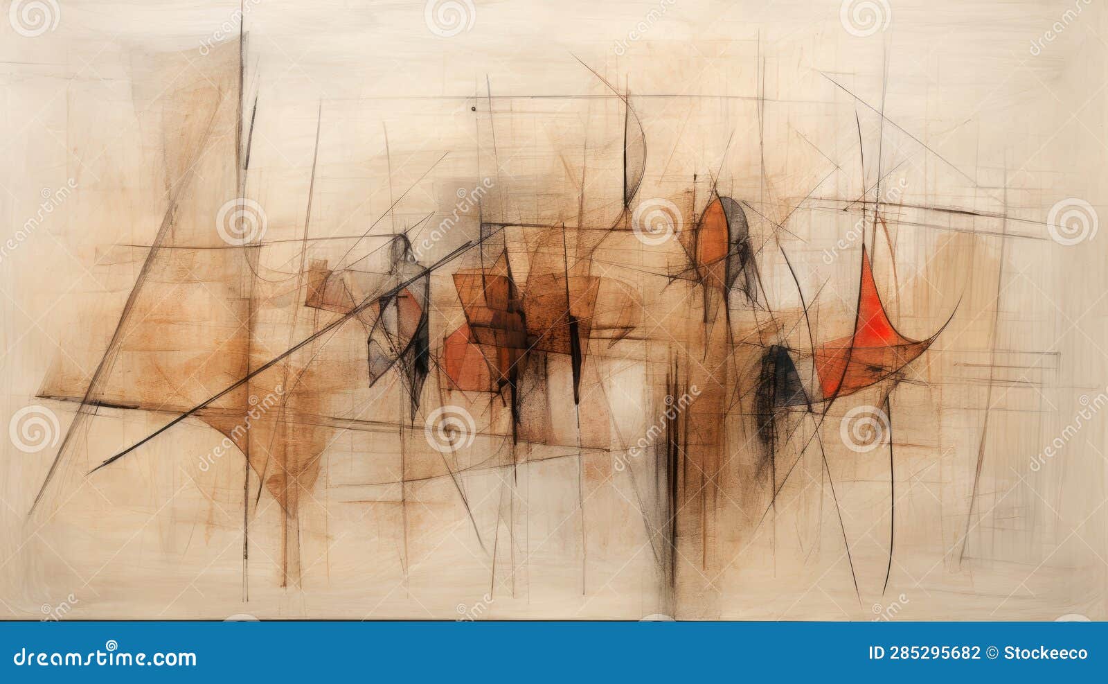 Realization: a Modern Art Piece on Papyrus Stock Illustration ...