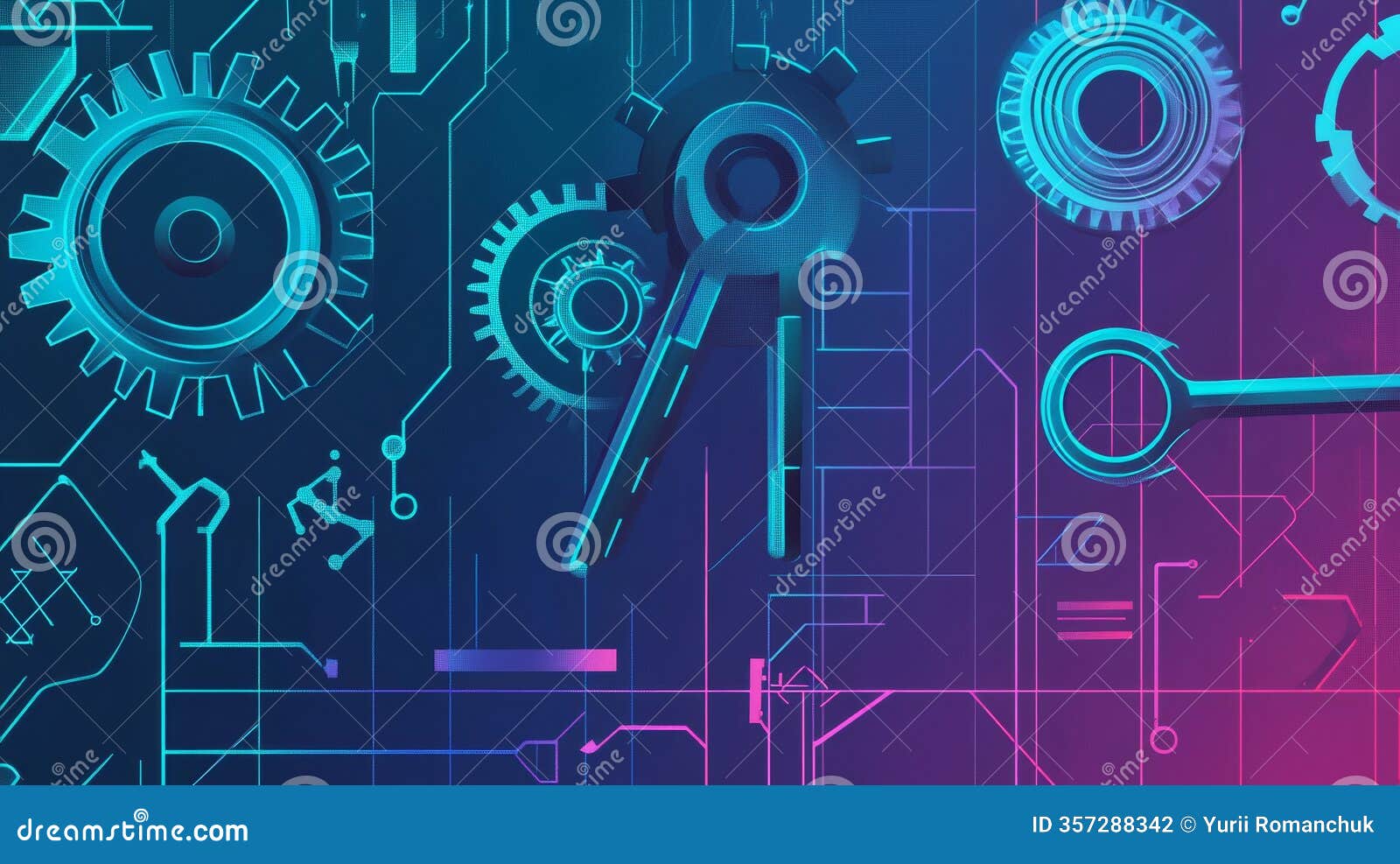 Vibrant Thumbnail Illustration Featuring Intricate Gears, Circuits, and ...