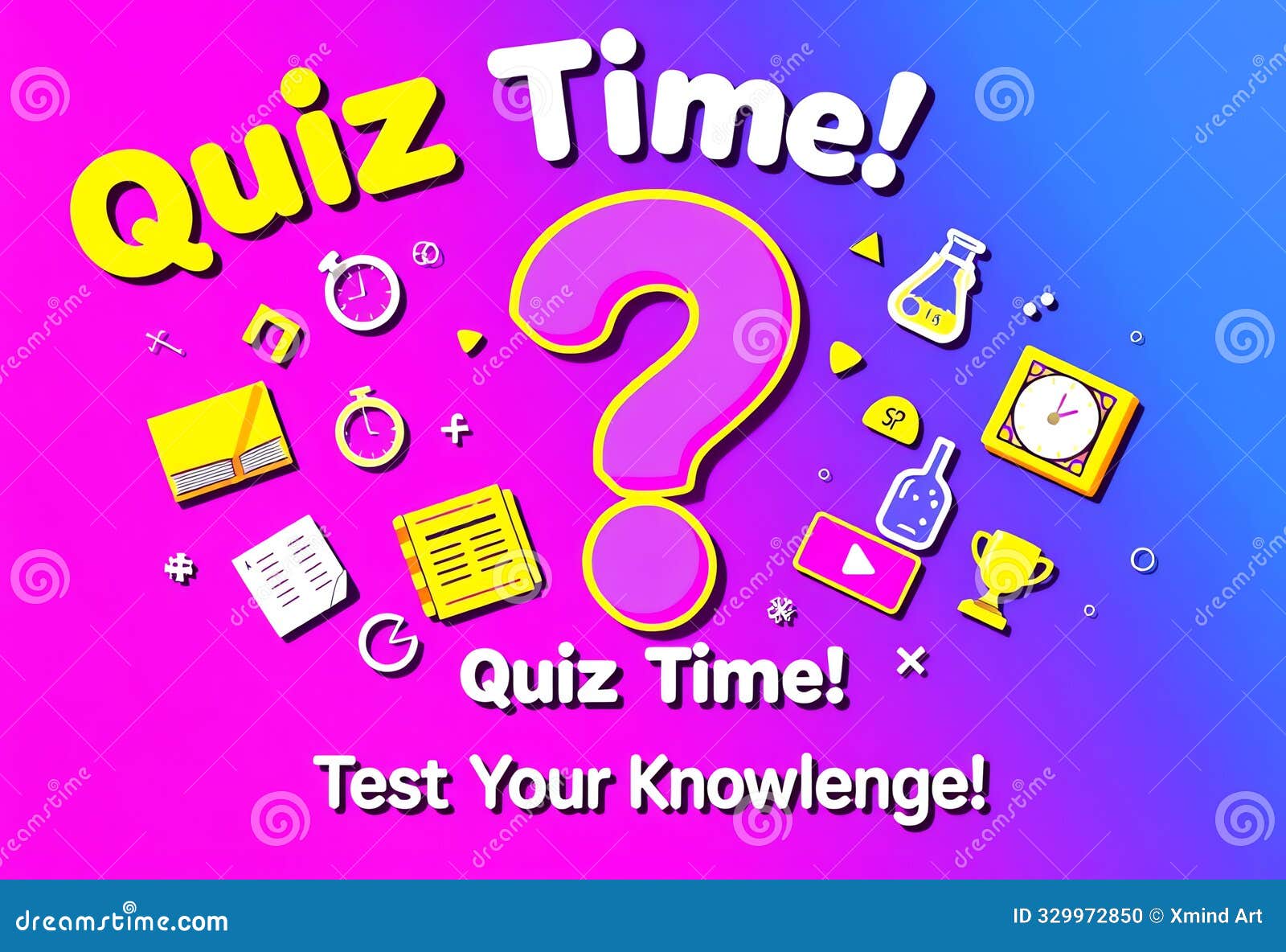 Vibrant Thumbnail Template Illustration For A Quiz Background Royalty ...