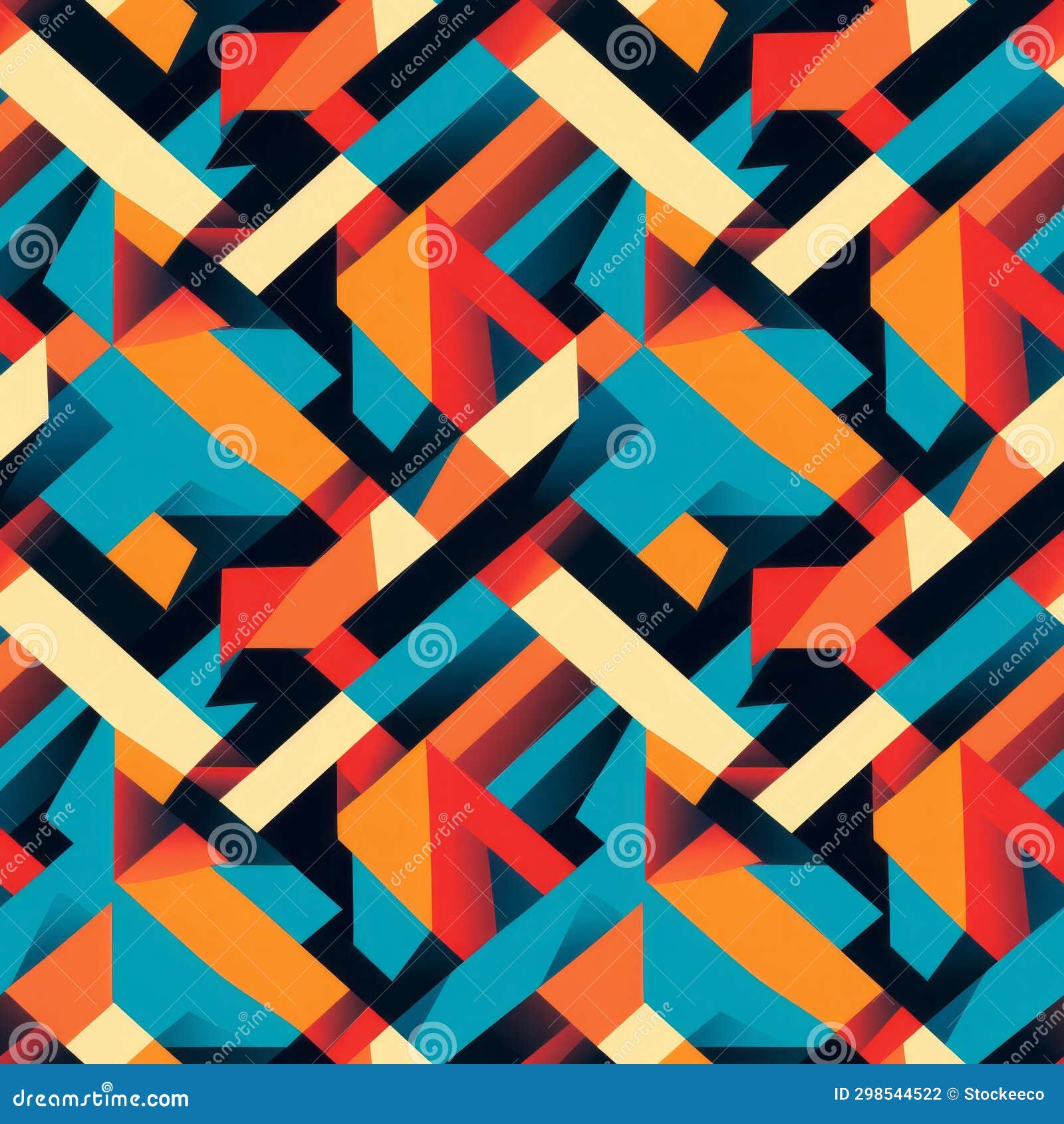 Vibrant Tiled Pattern with Sharp Perspective Angles and Ruined Material ...