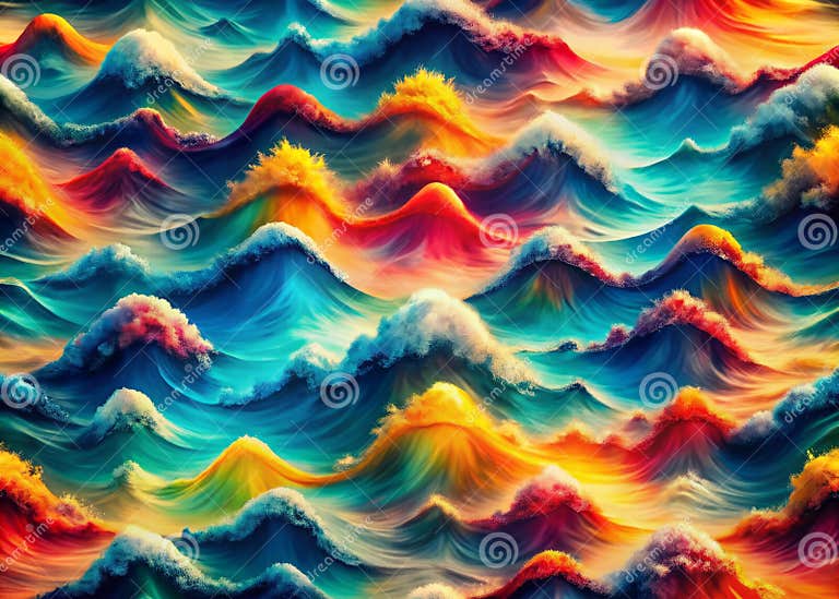 Vibrant TiltShift Wave Pattern Abstract Seamless Design for Modern ...
