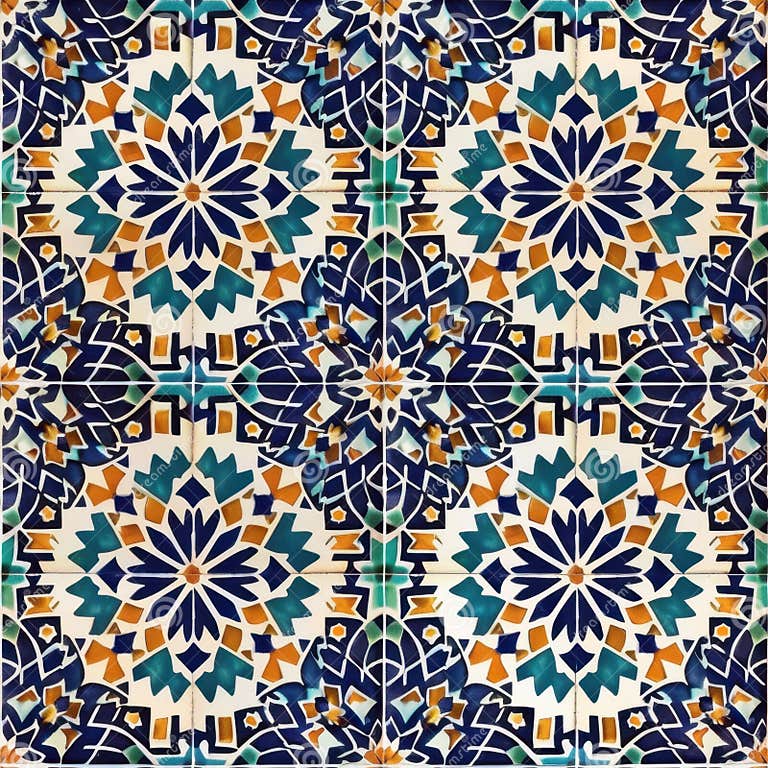 Vibrant Traditional Moroccan Tile Pattern Design Stock Photo - Image of ...