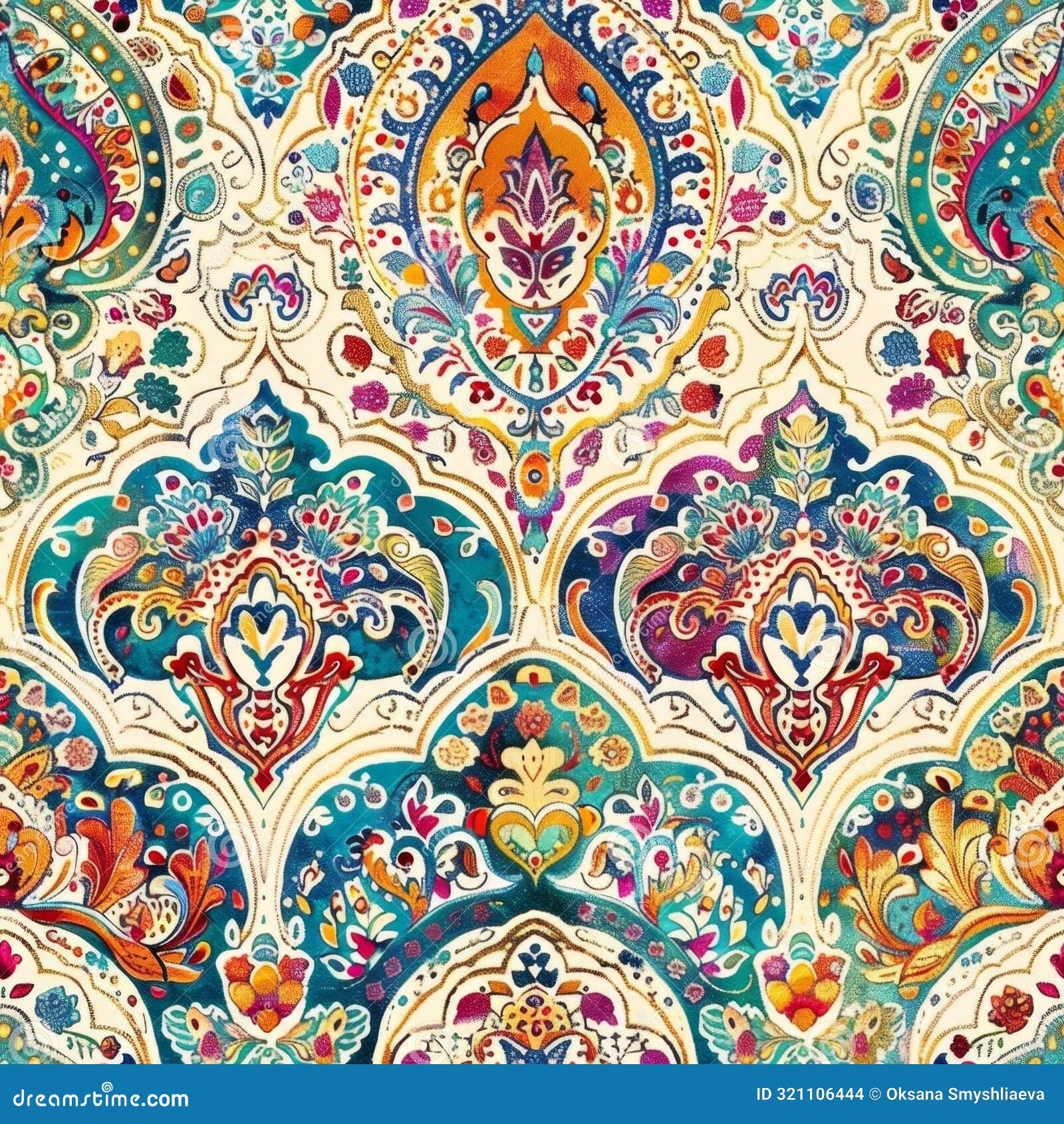Vibrant Traditional Paisley Pattern Textile Design Stock Photo - Image ...