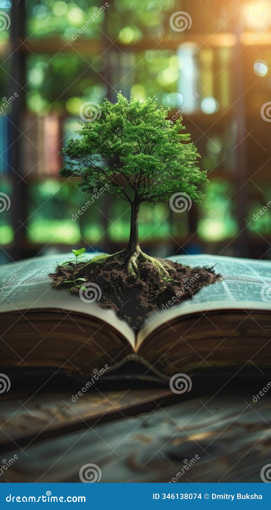 Tree of Knowledge Planted in an Open Book Symbolizing Education and ...