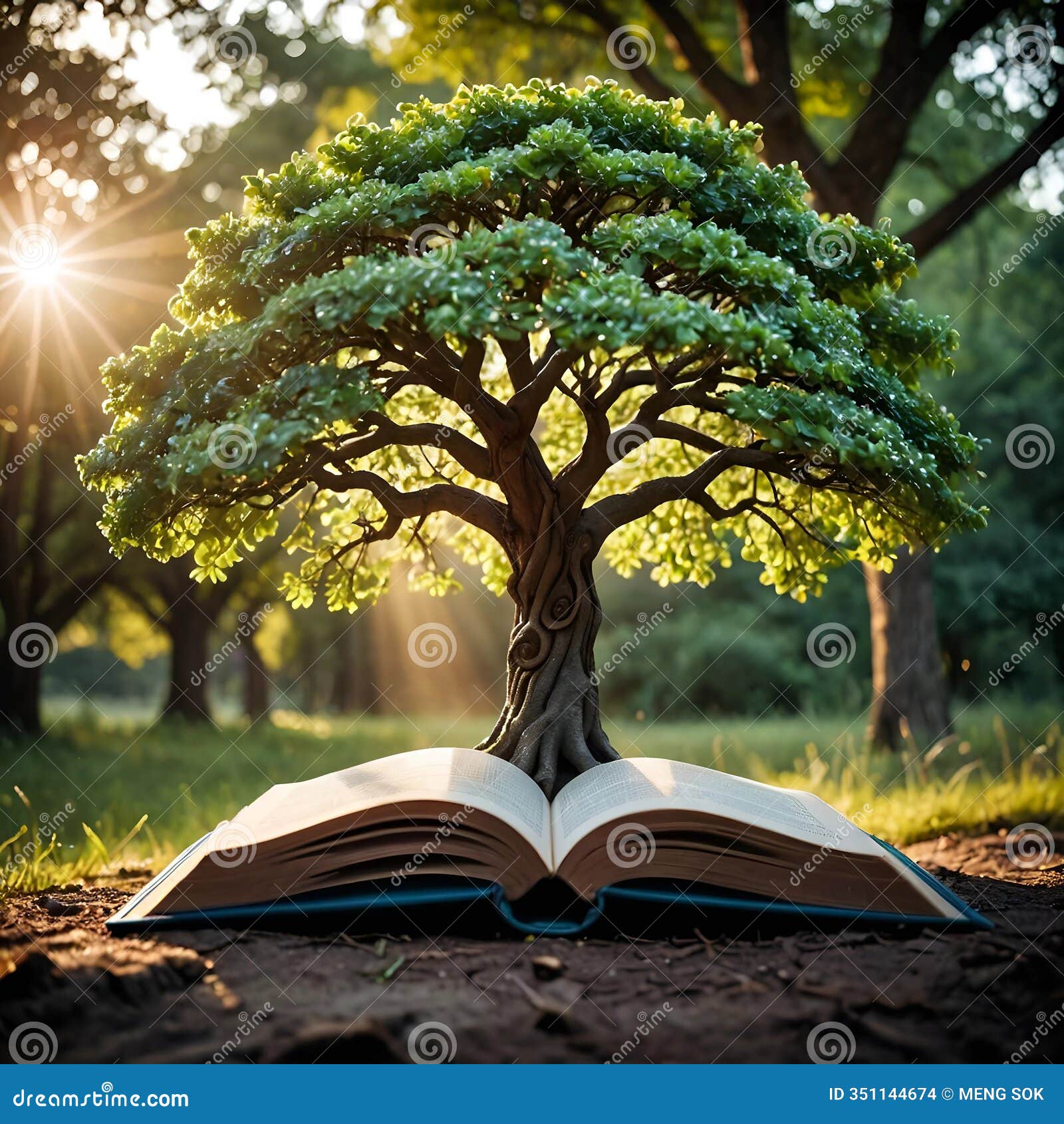 A Vibrant Tree Growing from an Open Book, Symbolizing the Connection ...