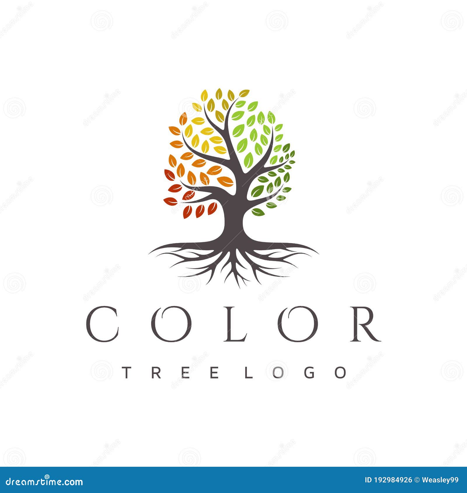 Vibrant Tree Logo Design, Tree And Root Vector. Tree Of Life Logo ...