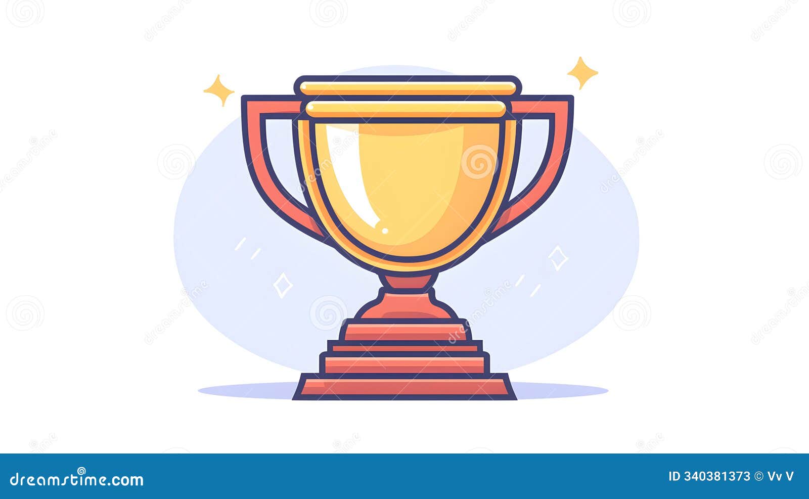 A Vibrant Trophy Illustration with a Golden Finish. Stock Illustration ...