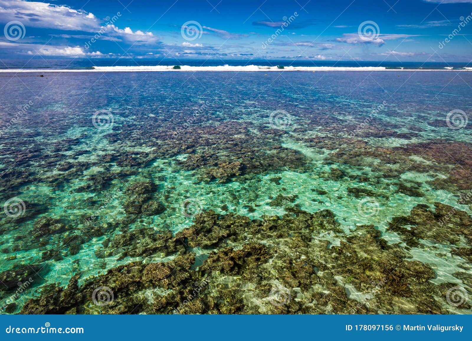 Vibrant Tropical Beach with Palm Trees, Upolu, Samoa Stock Photo ...